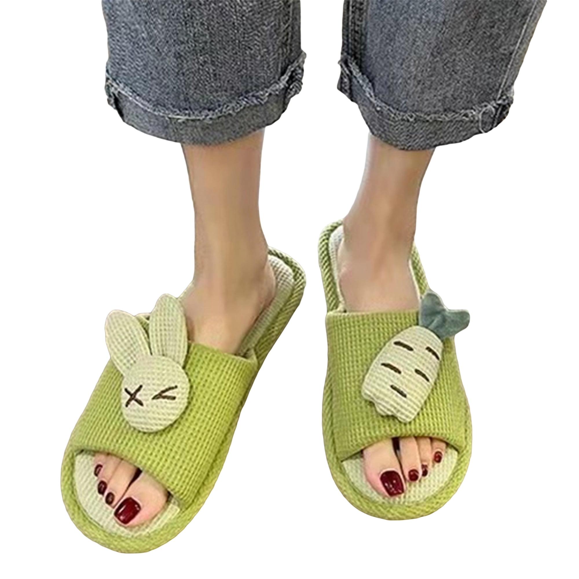 Biekopu Women's Soft-Lightweight Slippers Cute 3D Carrot Rabbit Anti ...