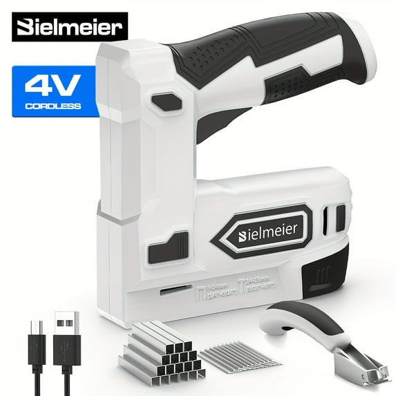 Bielmeier 20V 2-in-1 Cordless Stapler Brad Nailer Kit Battery Charger ...