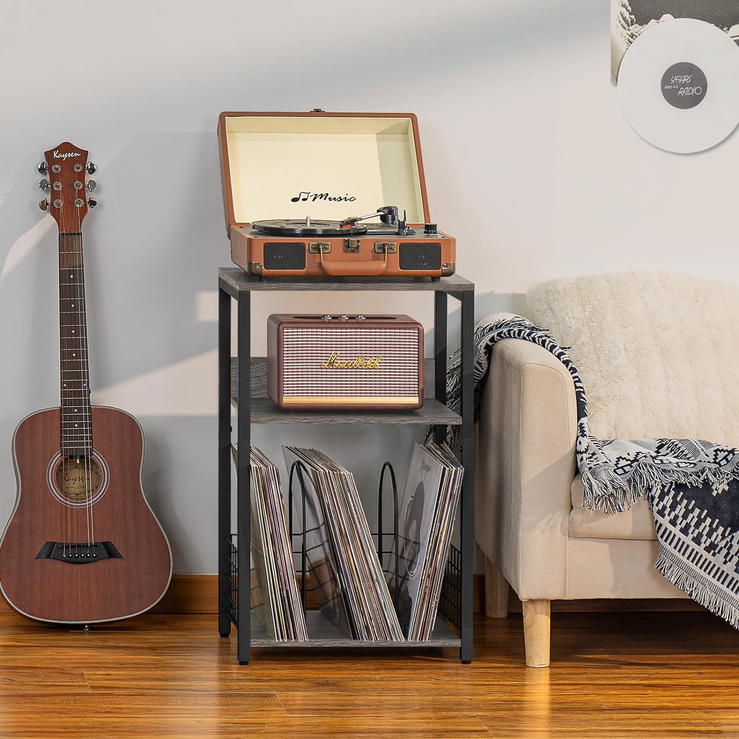 Biemlerfn 3-Tier End Table, Movable Side Table with Storage Holder for ...