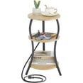 Biemlerfn 4-Tier End Side Table, Round Sofa Table with Metal Frame ...