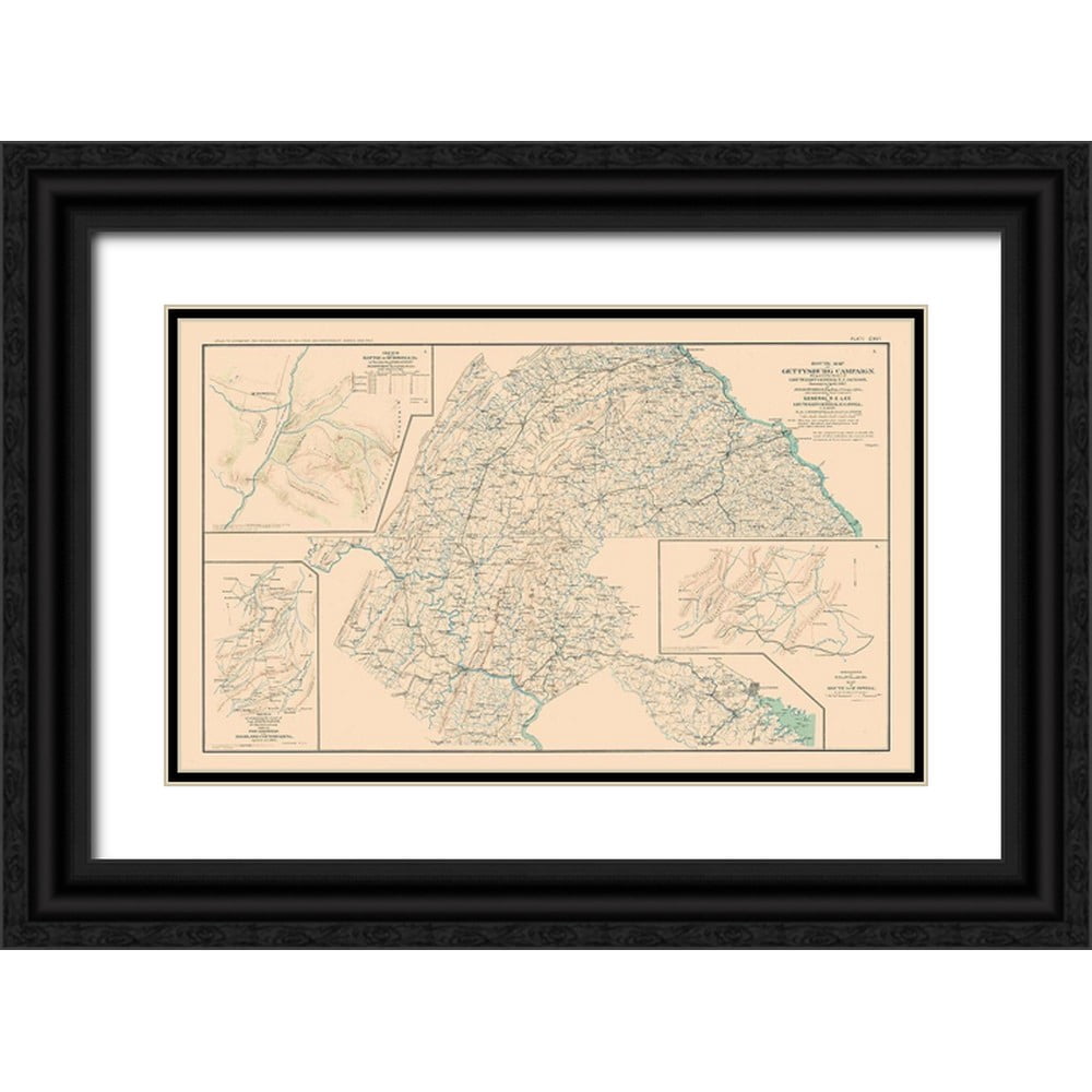 Bien 14x10 Black Ornate Wood Framed with Double Matting Museum Art ...