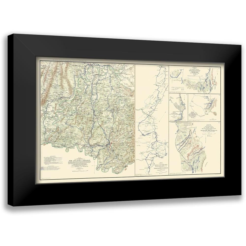 Bien 24x16 Black Modern Framed Museum Art Print Titled - Atlanta ...