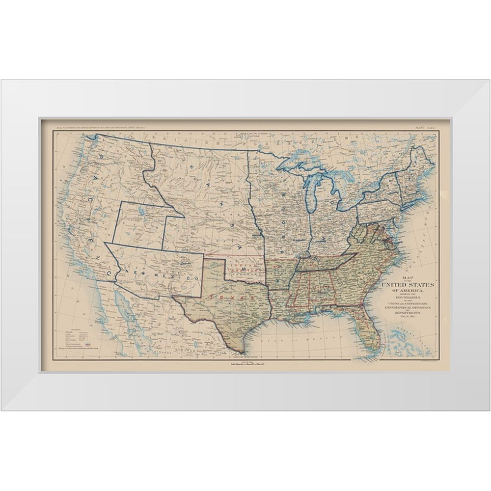 Bien 24x16 White Modern Wood Framed Museum Art Print Titled - United ...