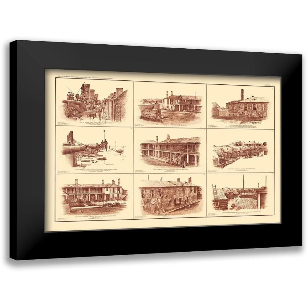 Bien 24x17 Black Modern Framed Museum Art Print Titled - Forts of South ...