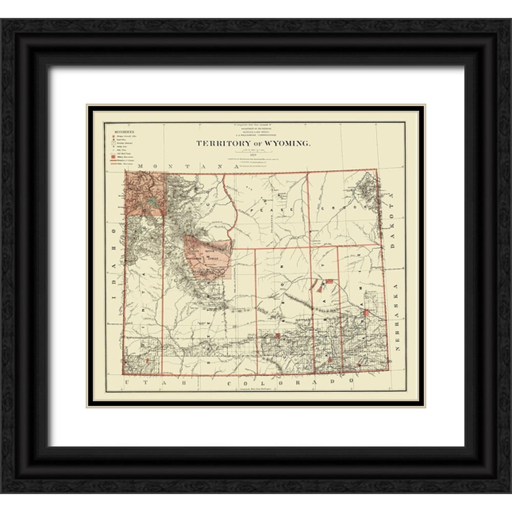 Bien 29x26 Black Ornate Wood Framed with Double Matting Museum Art ...