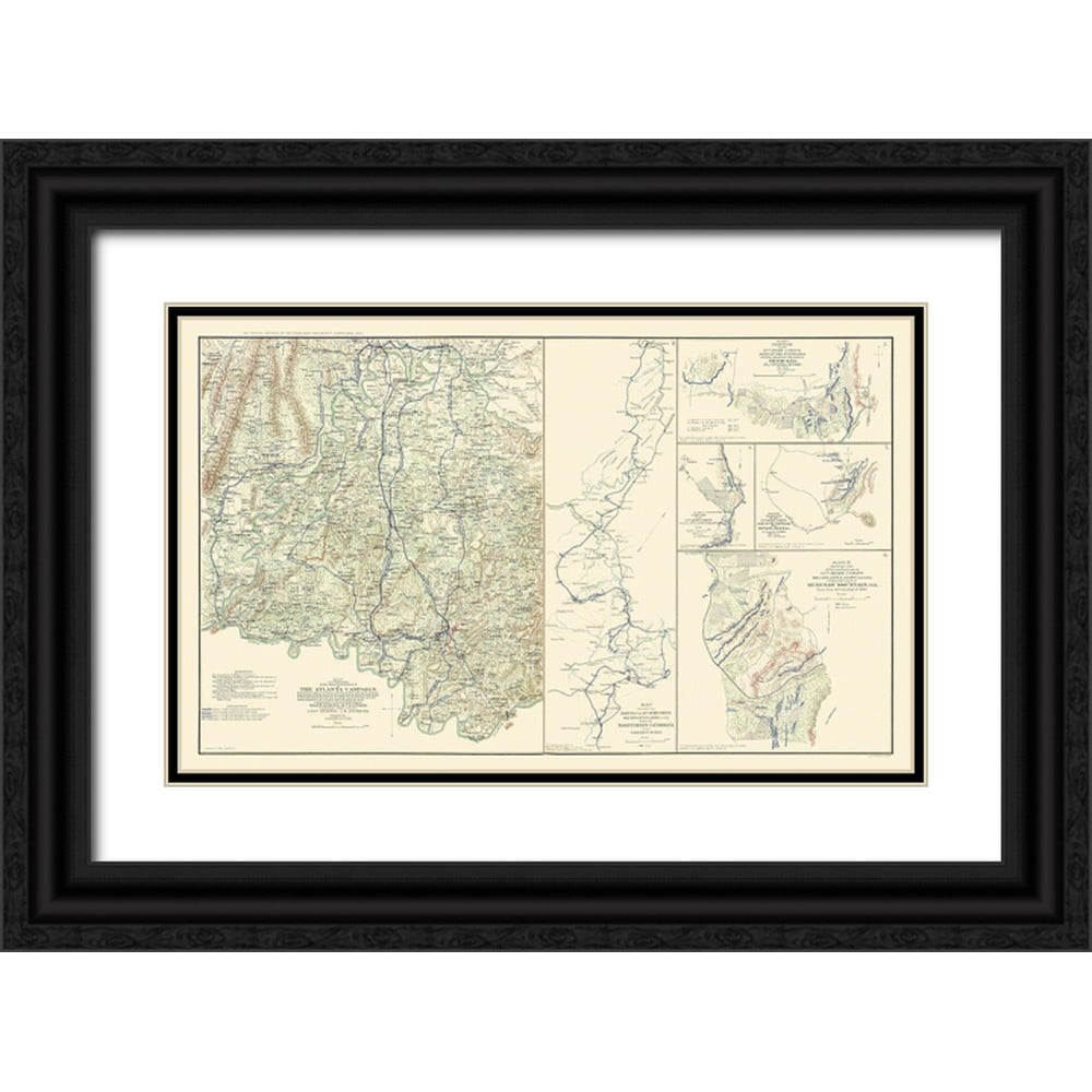 Bien 32x21 Black Ornate Wood Framed with Double Matting Museum Art ...