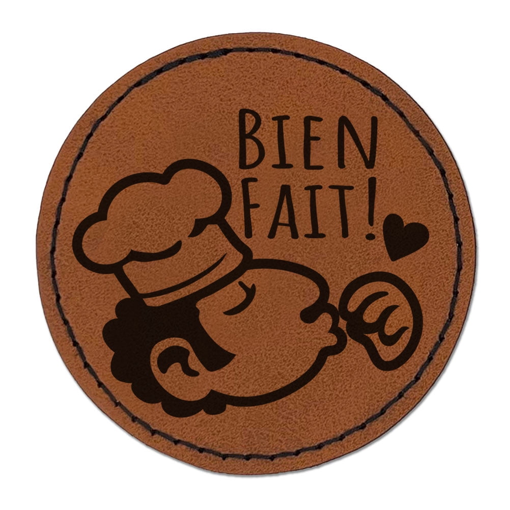 Bien Fait Well Done Chef's Kiss Compliment Cook Perfect Round Iron-On ...