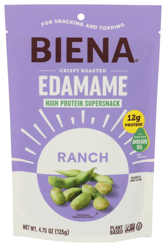 Biena Edamame Roasted Ranch 4.75 oz (Pack of 8) - Walmart.com