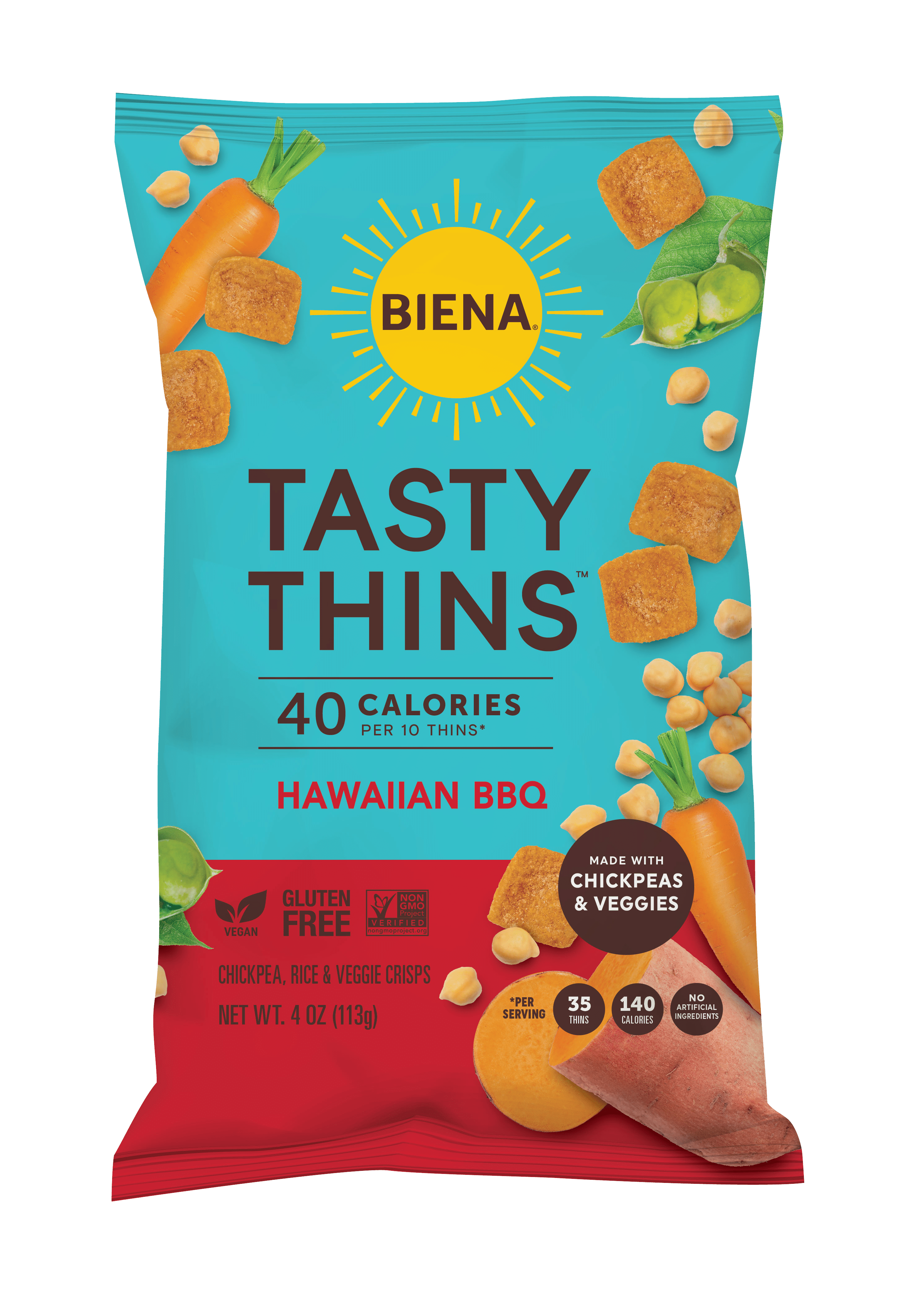 Biena Tasty Thins Snack Crisps, Hawaiian Barbeque Flavor, 4oz - Walmart.com