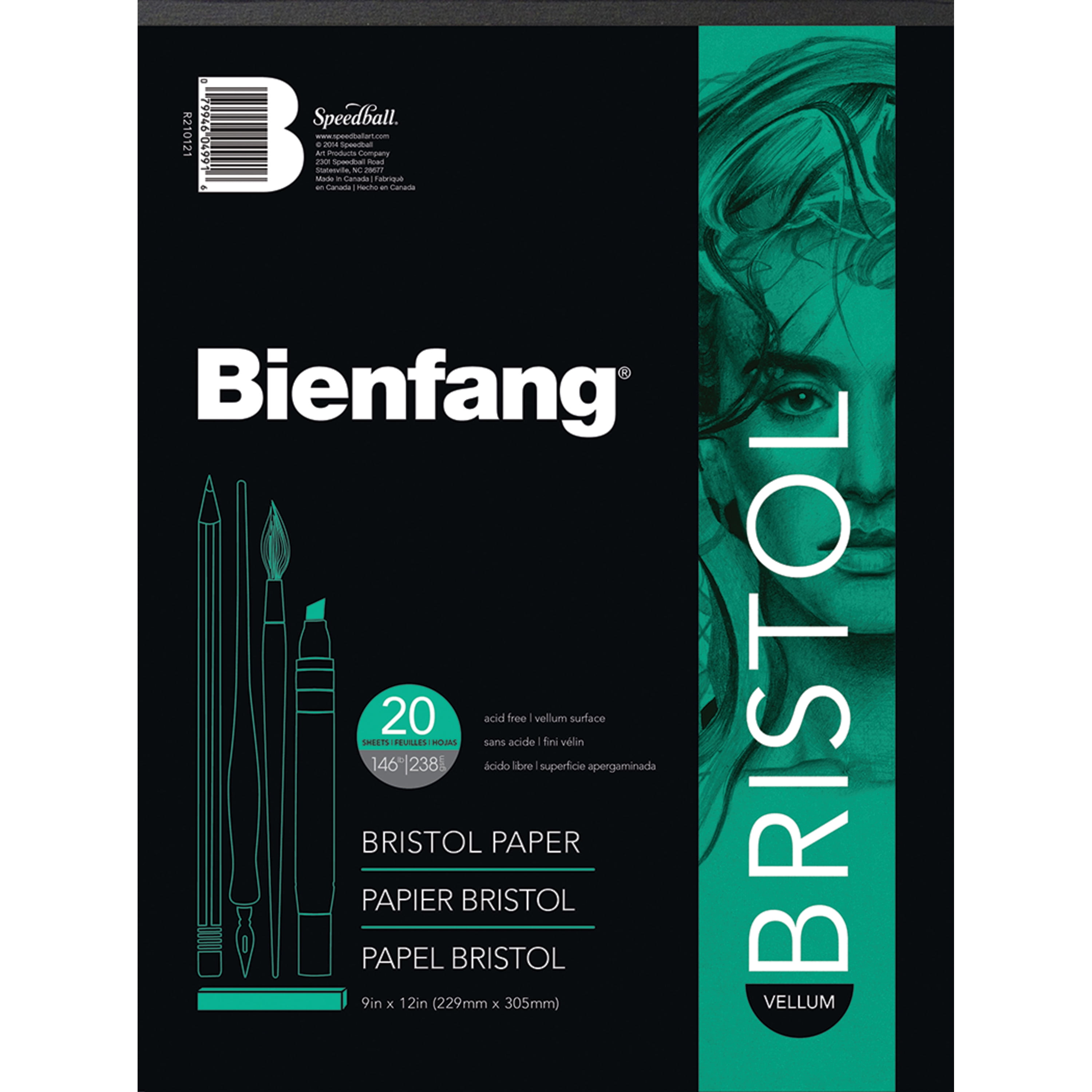 Bienfang Bristol Board Drawing Paper Pad, Regular, 9" x 12" - Walmart.com