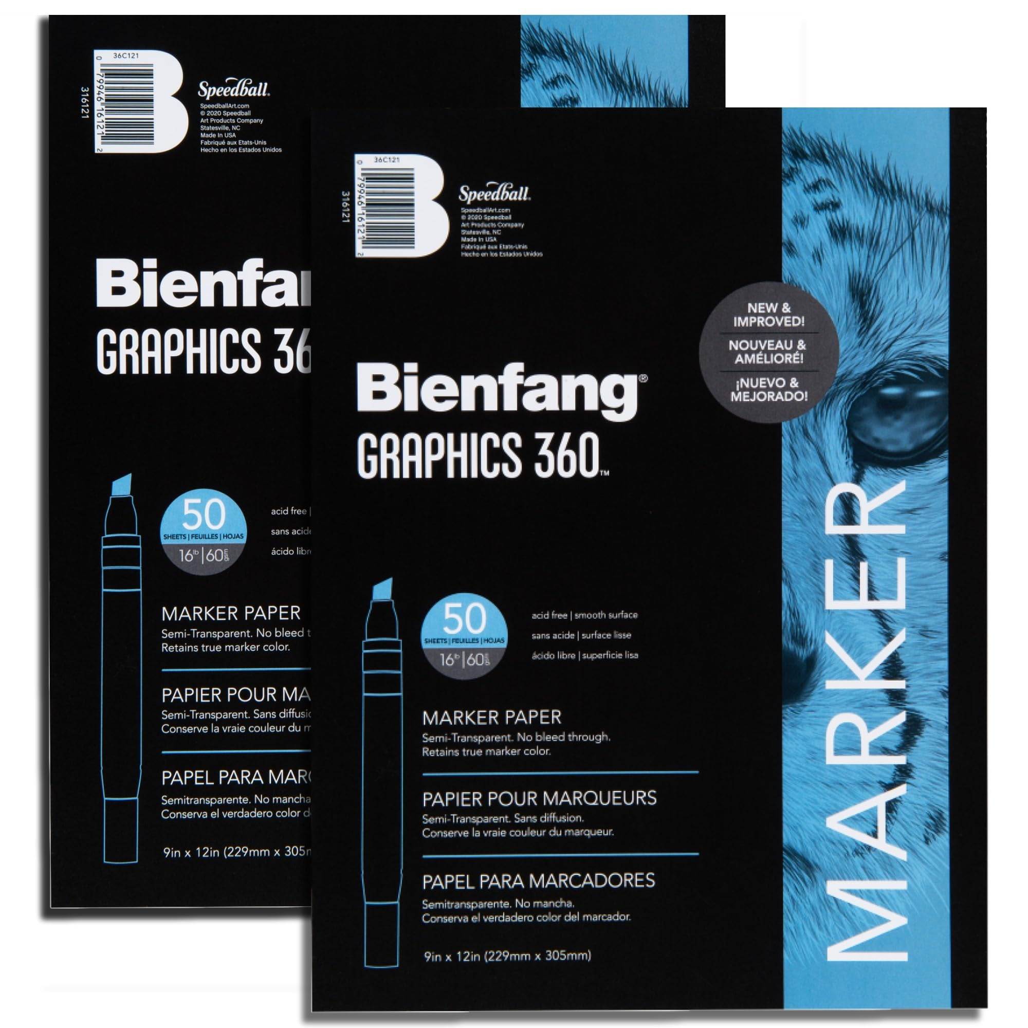 Bienfang Graphics 360 Marker OIF8 Paper Pad, 9-Inch by 12-Inch, 50 ...