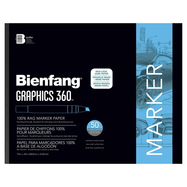 Bienfang Graphics 360 Marker Paper Pad, 50 Sheets, 19" x 24" - Walmart.com