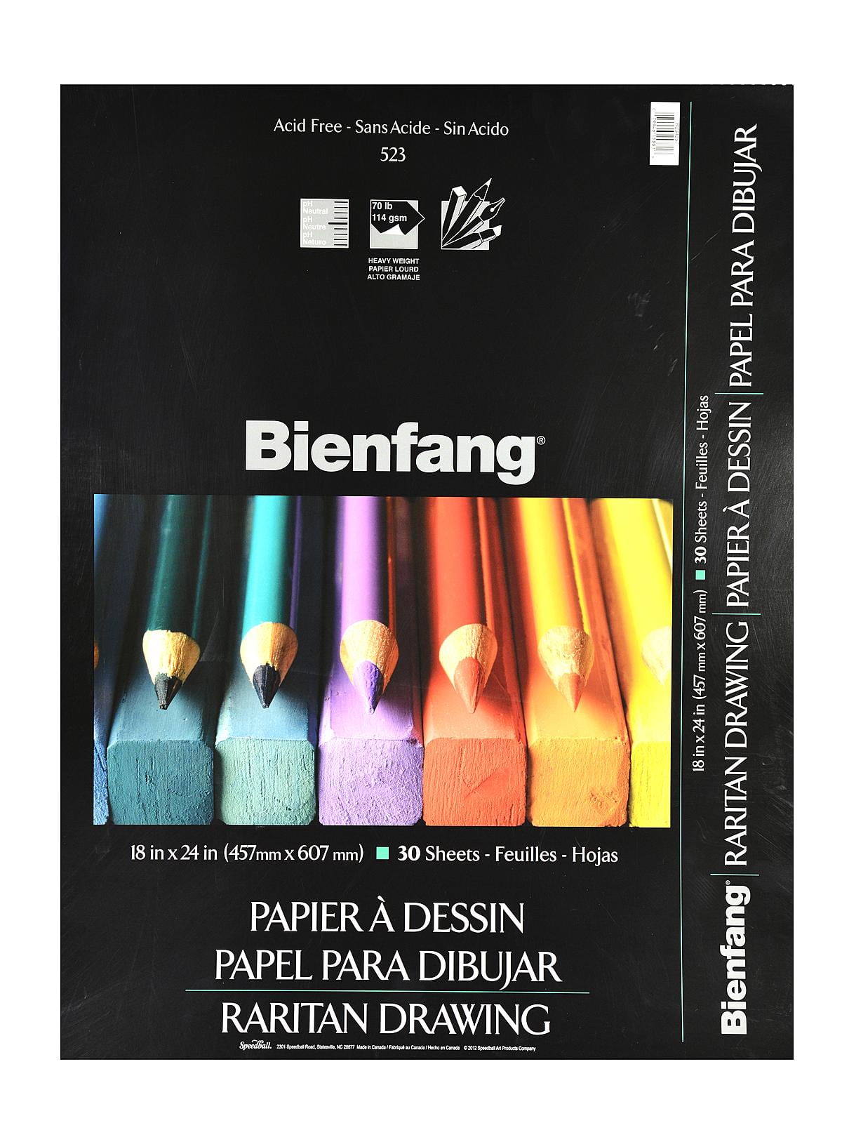 Bienfang Raritan Heavyweight Drawing Pads, 18" x 24", 30 Sheets, Pack ...