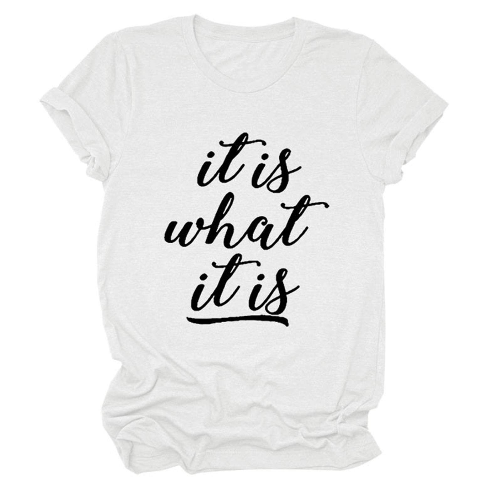 Bienvenido Letter Print Shirt Crewneck Short Sleeve Casual Soft ...