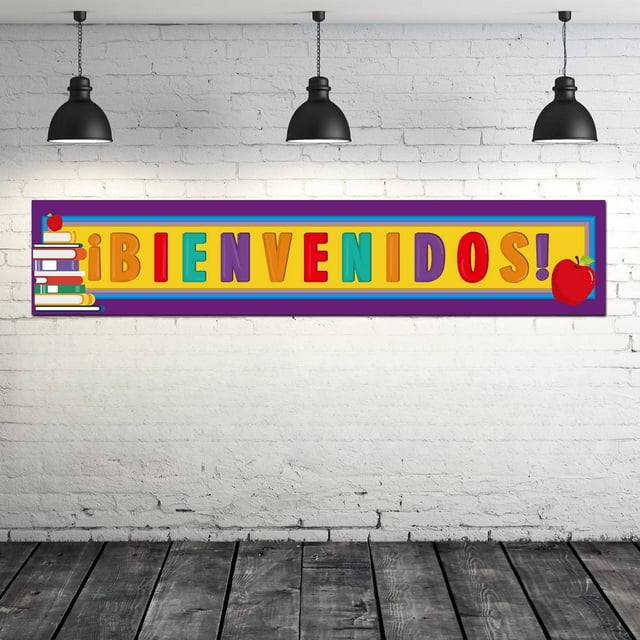 Bienvenidos Banner Spanish Welcome Sign Inspirational Poster Spanish ...
