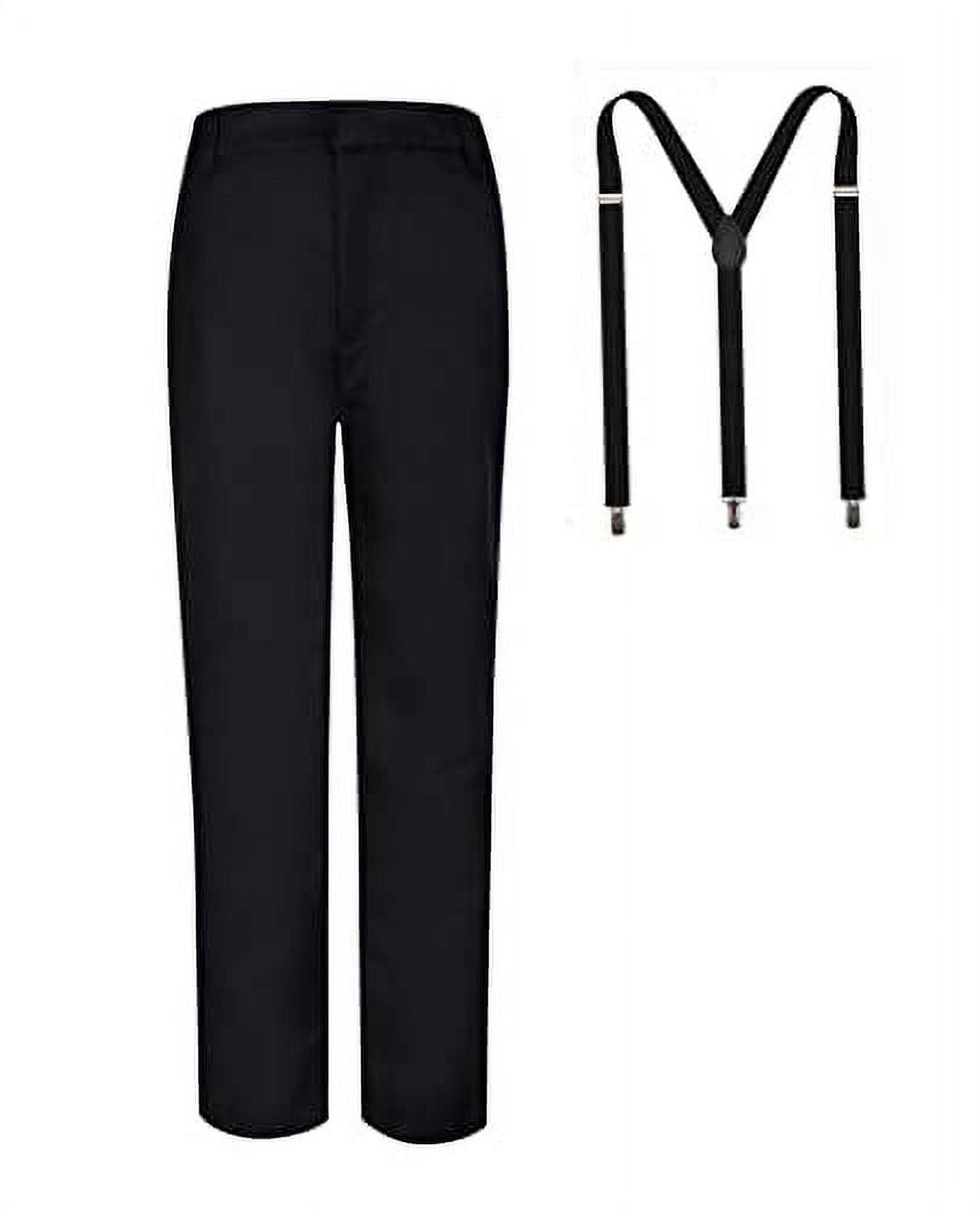 Bienzoe Boy's School Uniforms Adjustable Waist Pants Suspender Pack ...