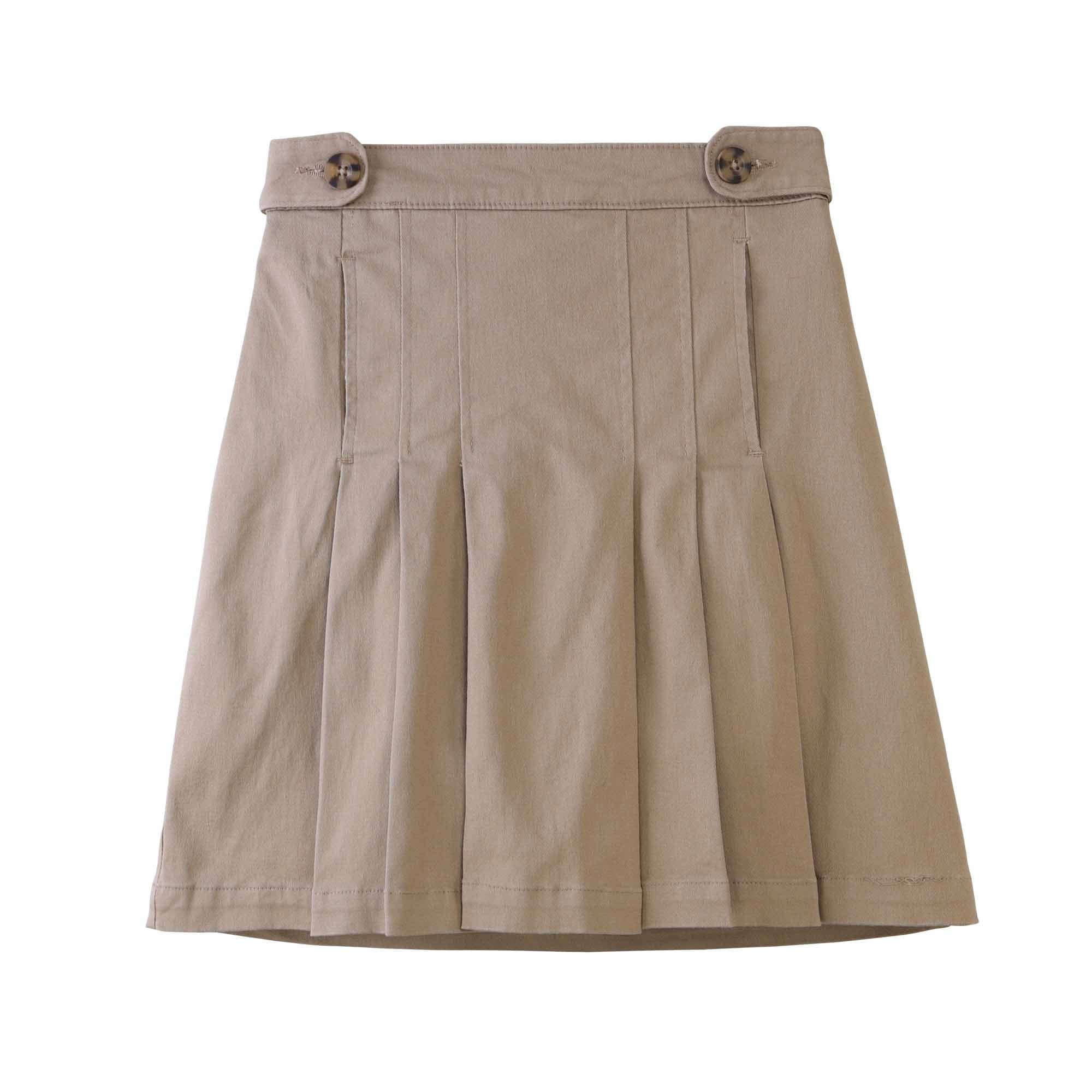 Bienzoe Girl's Cotton Stretch Elastic School Uniform Pleated Skirt M ...