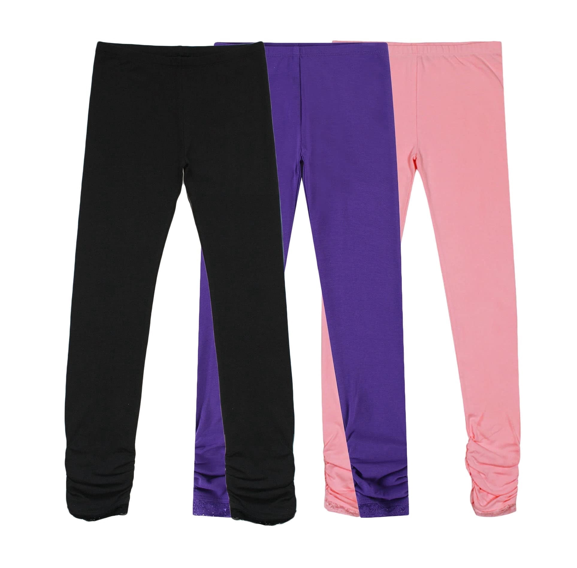 Bienzoe Girls Cotton Stretch School Uniform Leggings Pack, Comfortable ...