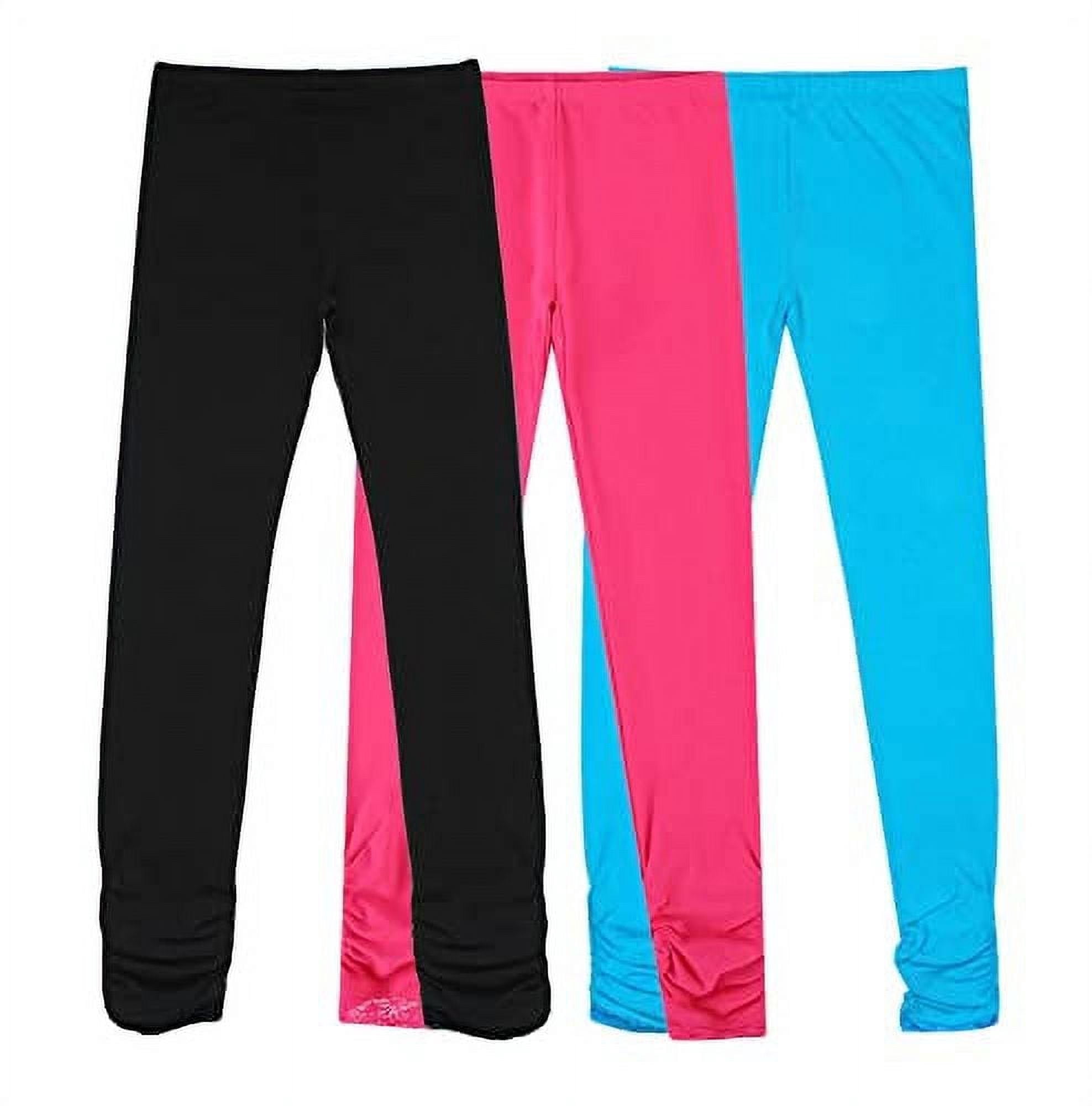 Bienzoe Girl's Cotton Stretch School Uniform 3 Leggings Pack-H 12 ...