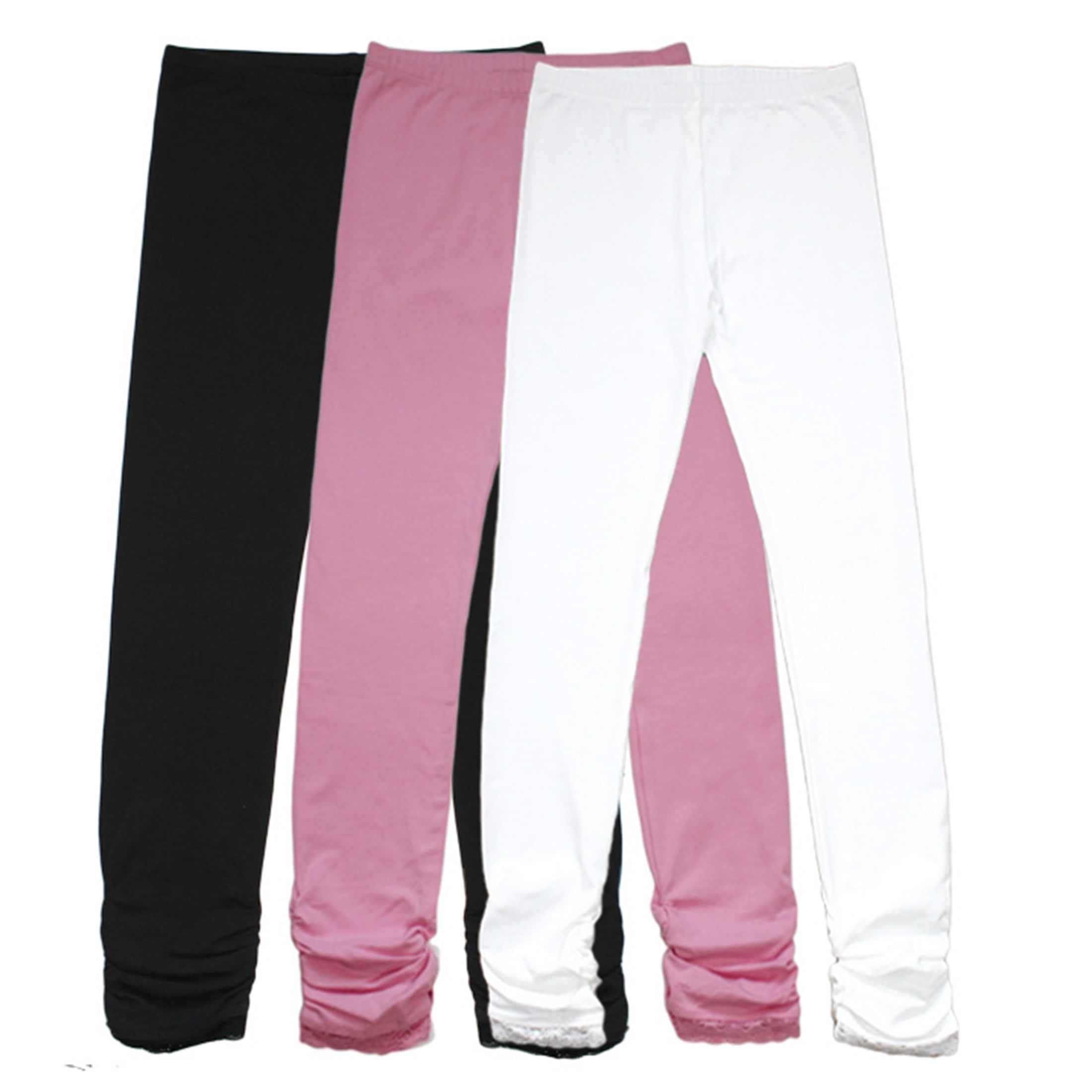 Bienzoe Girl's Cotton Stretchy School Uniform Lace Antistatic Legging 3 ...
