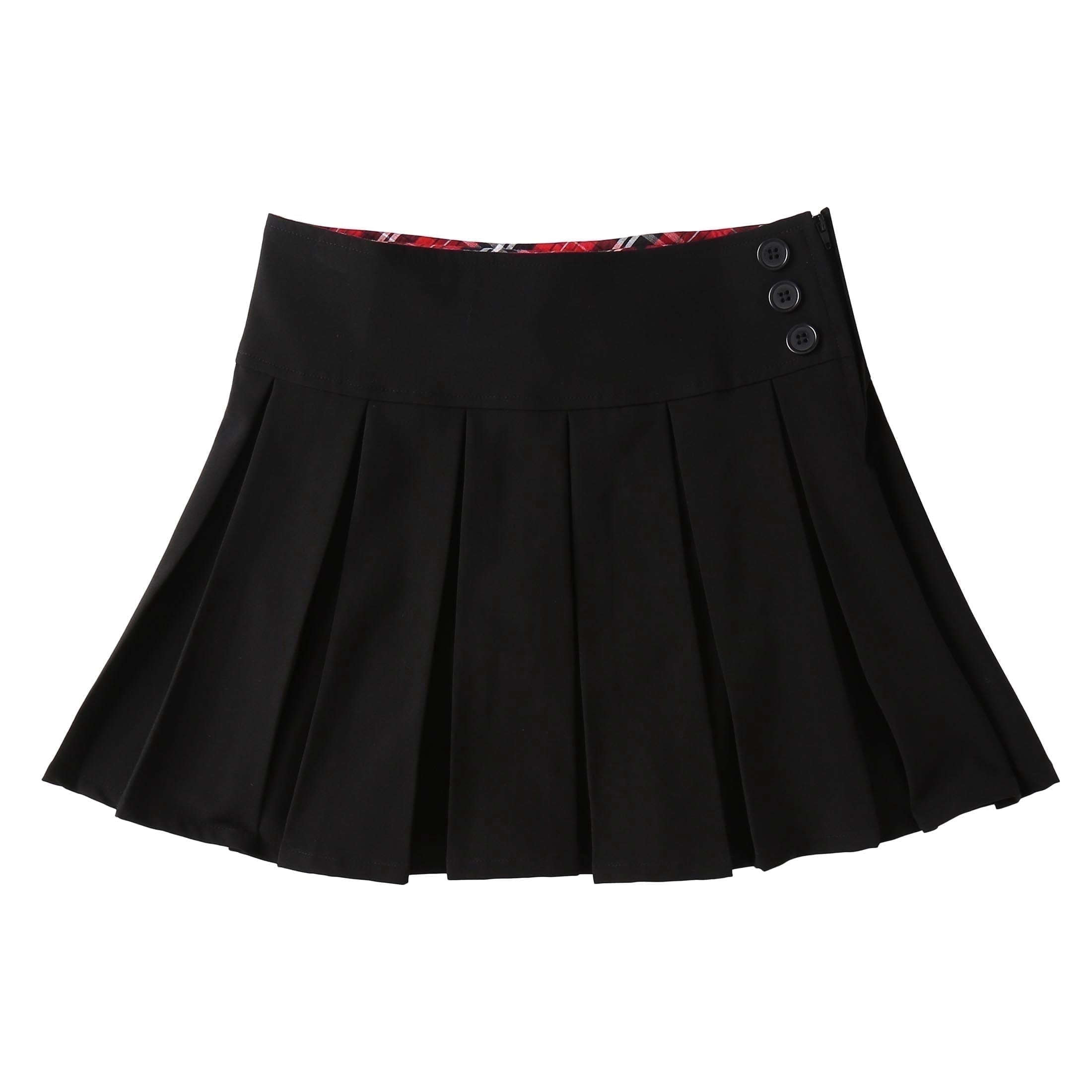 Bienzoe Girl's Pleated Hem School Uniform Skirt Black 6 - Walmart.com
