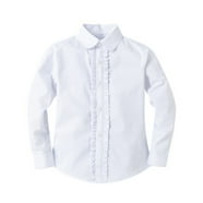 SOLOCOTE Girls White Blouse: Ruffle Long Sleeve Button Down, Princess ...