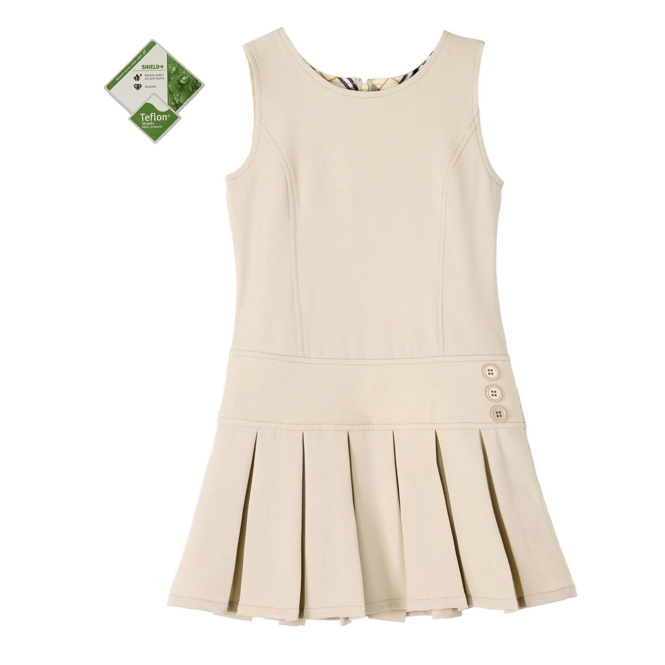 Bienzoe Girl's Stretchy Pleated Durable School Uniforms Jumper Khaki 4 ...