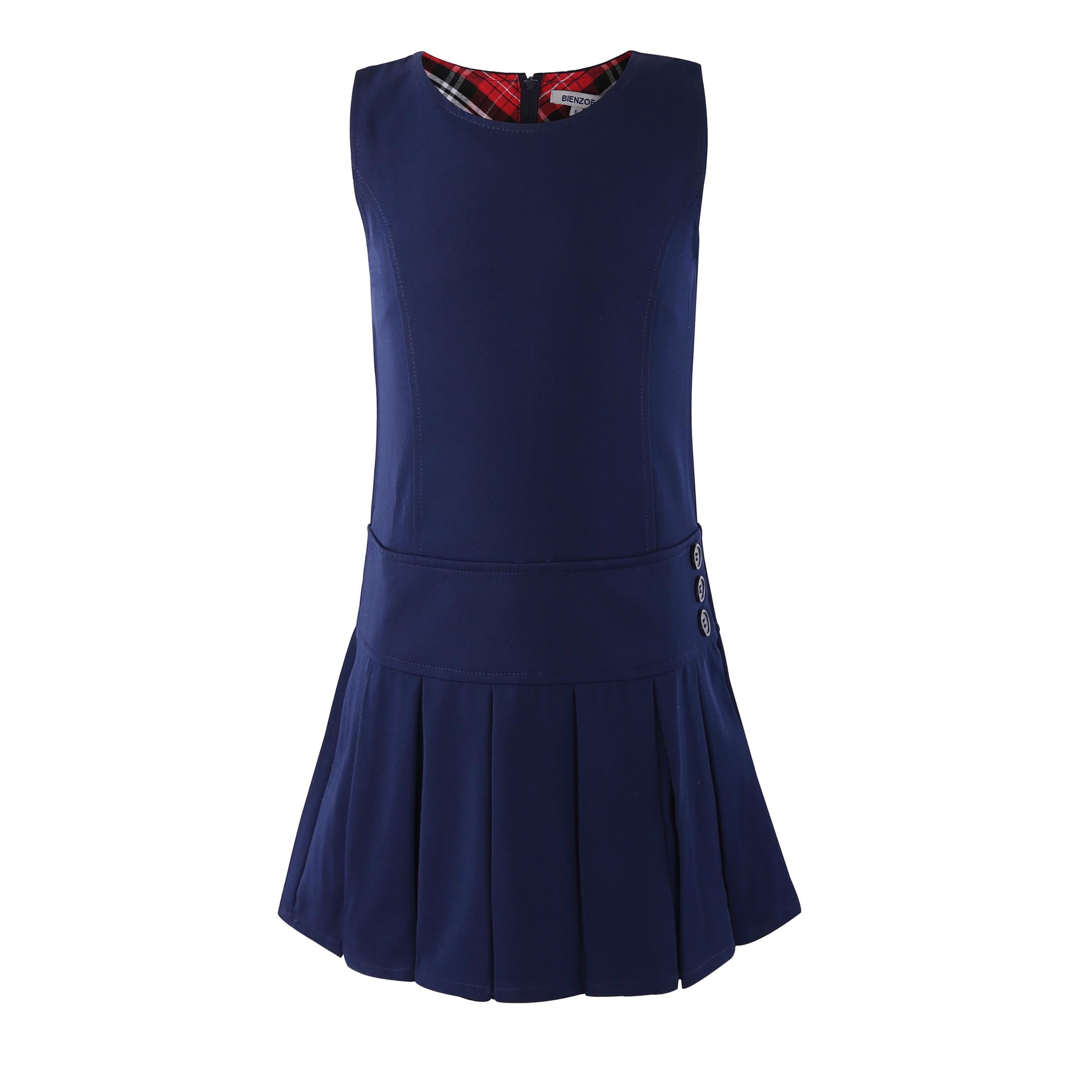 Bienzoe Girl's Stretchy Pleated Durable School Uniforms Jumper Navy 5 ...