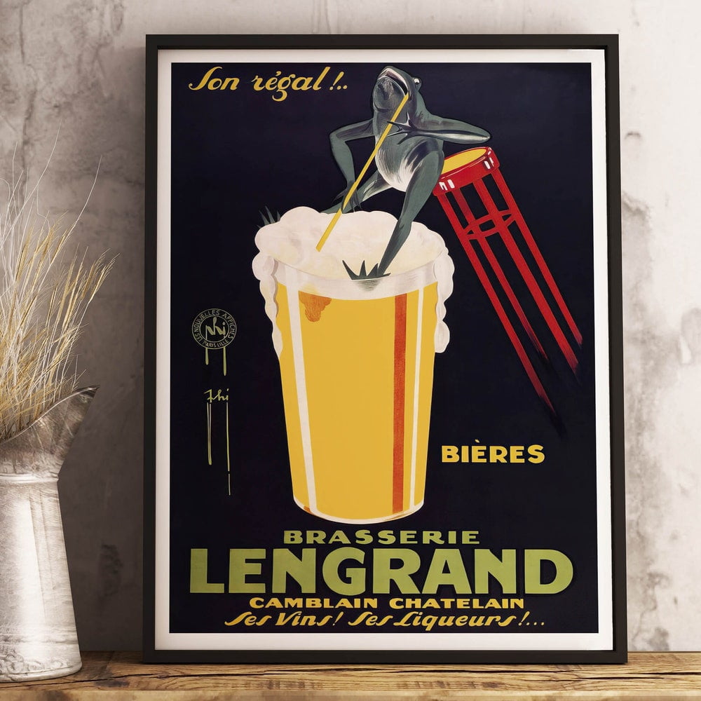Bieres Lengrand Vintage Food & Drink Poster - Bar Decor - Poster ...