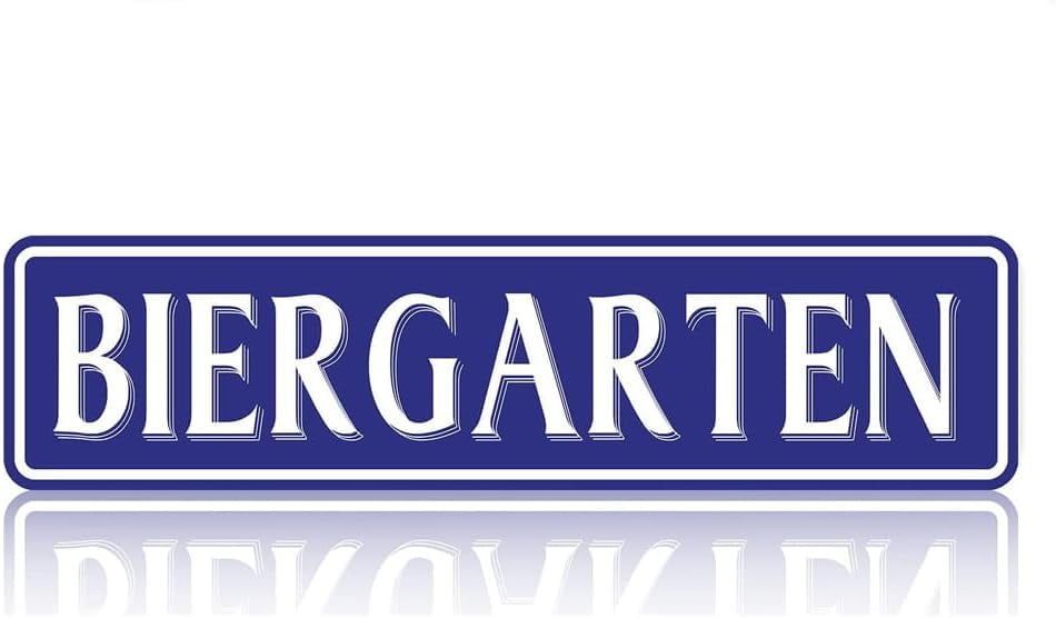Biergarten Street Sign, German Beer Poster for Home Office Bedroom ...