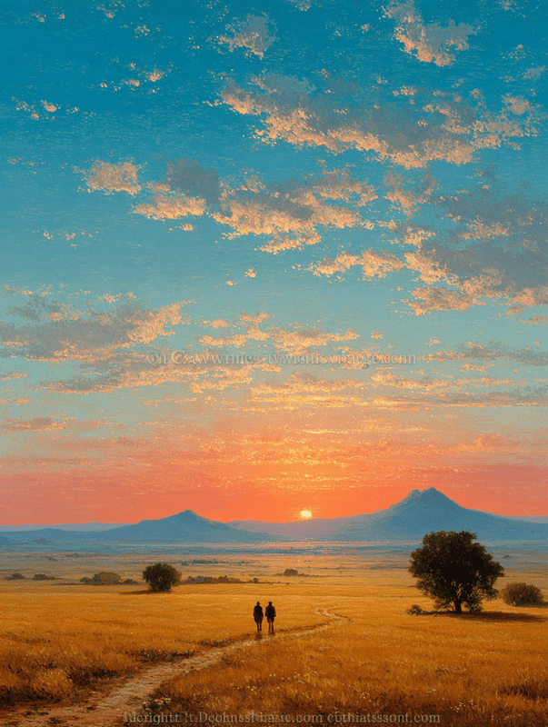 Bierstadt Evening on The Prairie Canvas Wall Art, Sunset Silhouette ...