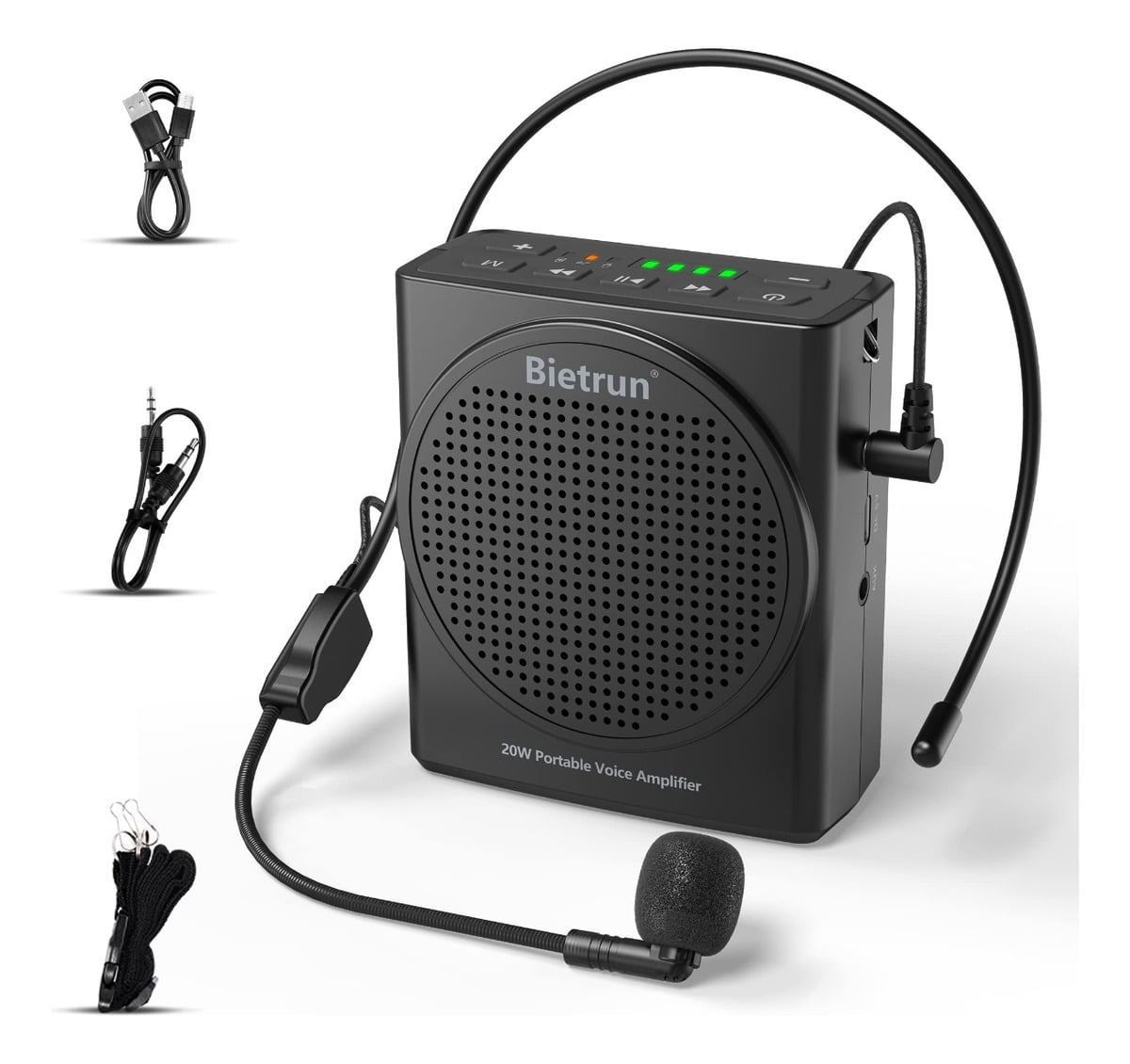 Bietrun Voice Amplifier with Wired Microphone Headset, 20W Rechargeable ...