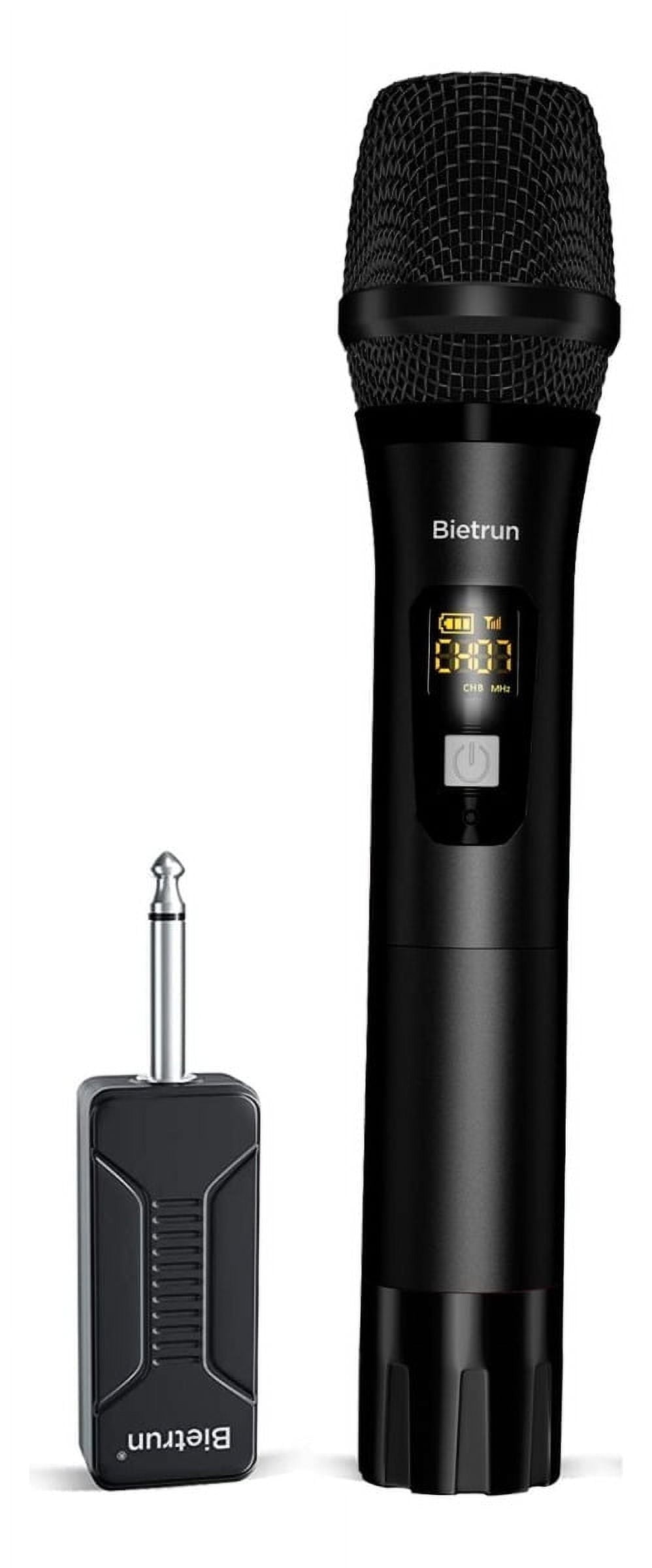 Bietrun Wireless Microphone Only for Mic Input, UHF Metal Dynamic ...
