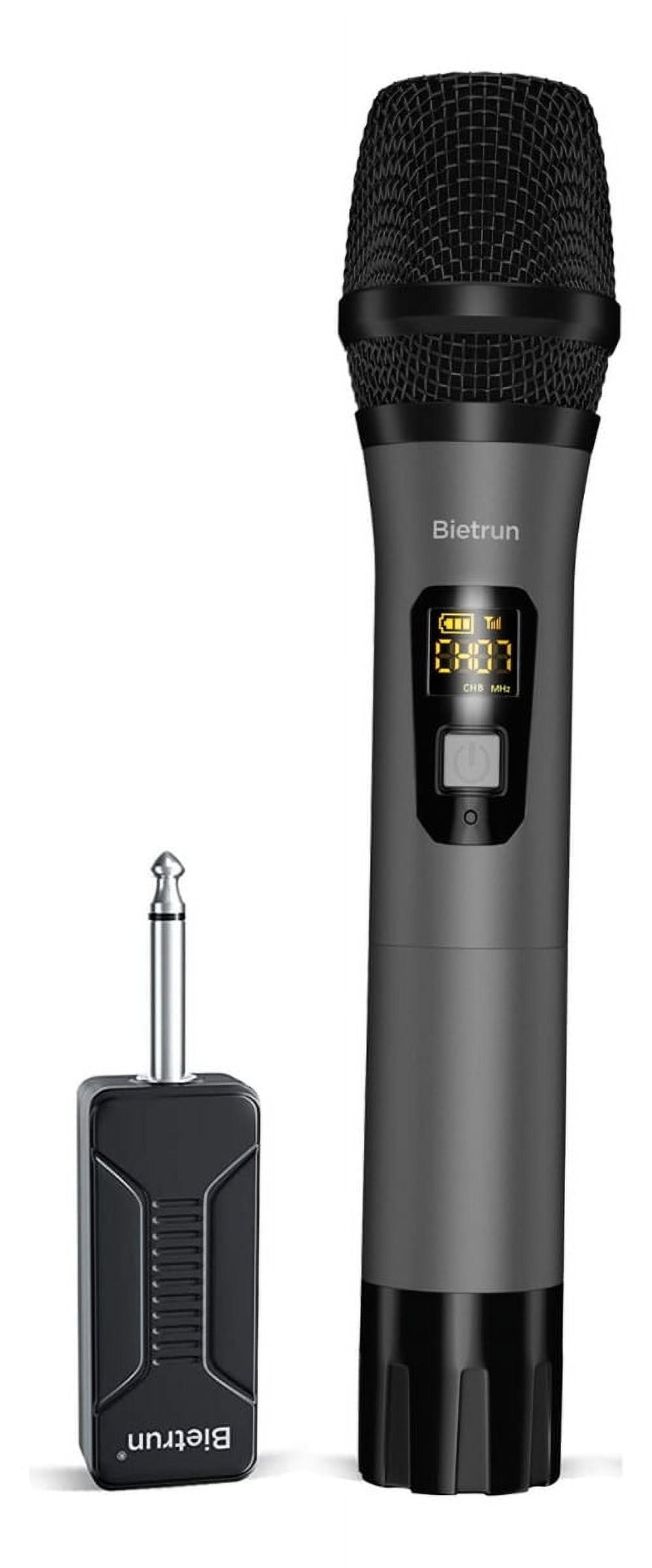 Bietrun Wireless Microphone, UHF Handheld, 160ft Range, Rechargeable ...