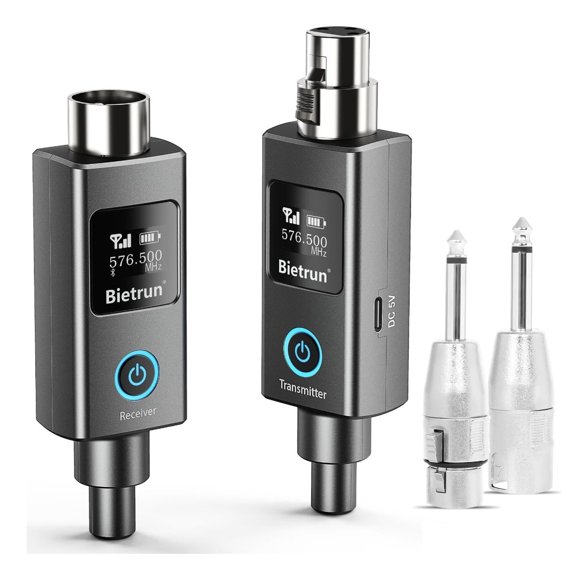 Bietrun Wireless XLR Transmitter Receiver, Wired to Wireless Mic XLR ...