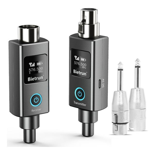 Bietrun Wireless XLR Transmitter Receiver, Wired to Wireless Mic XLR ...