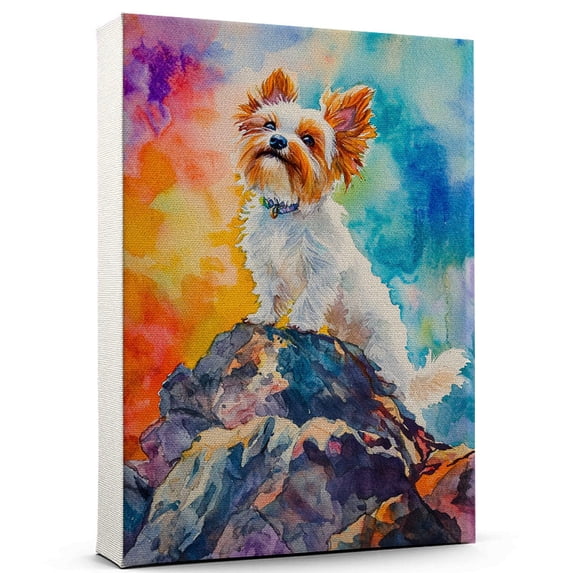 Biewer Terrier Dog Stretched Canvas Size 8x12 – Climbing Theme Dog Art ...