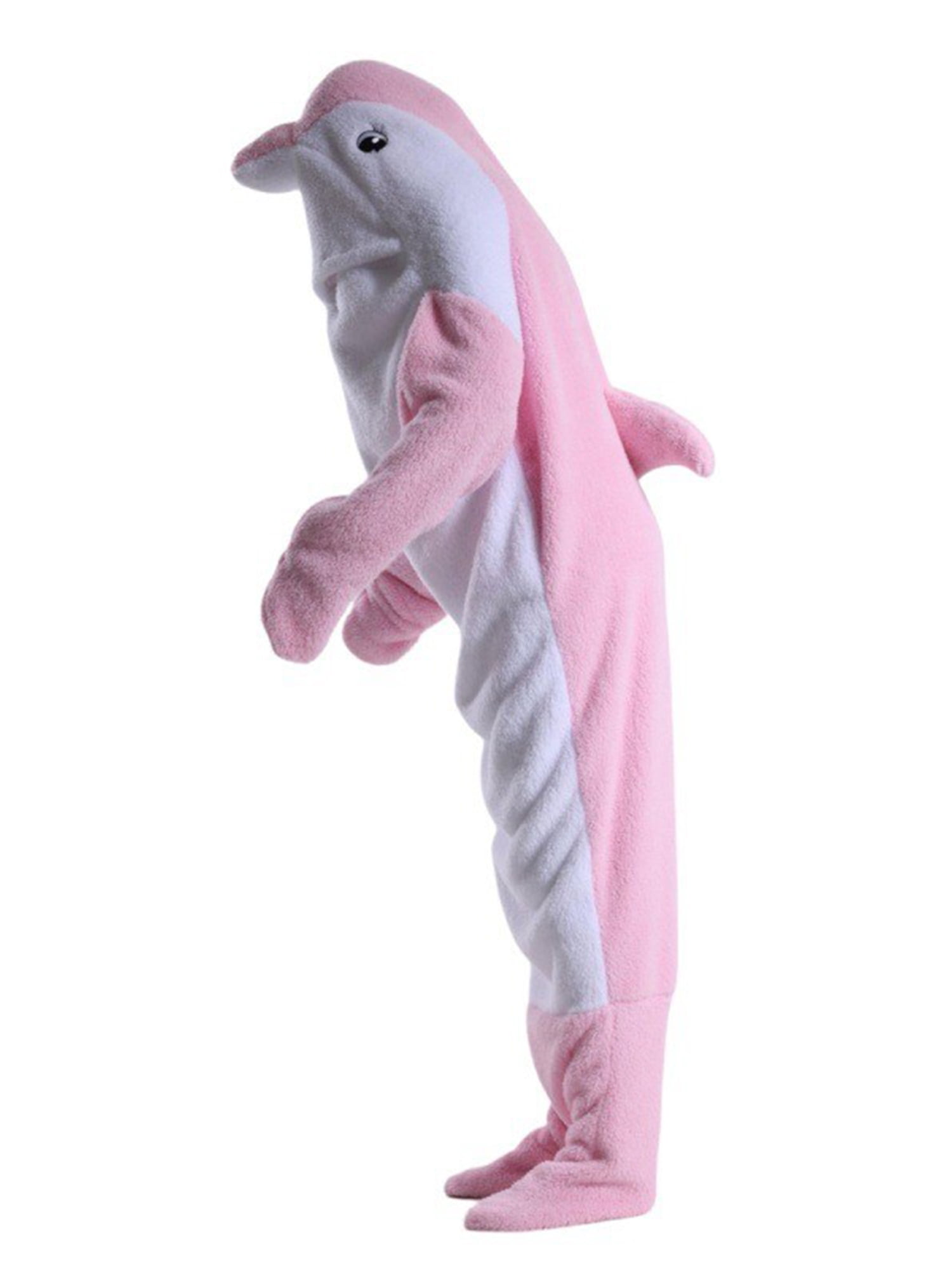 Biezeib Adult Kid Dolphin Costume Fleece Long Sleeve Full Length Footed ...
