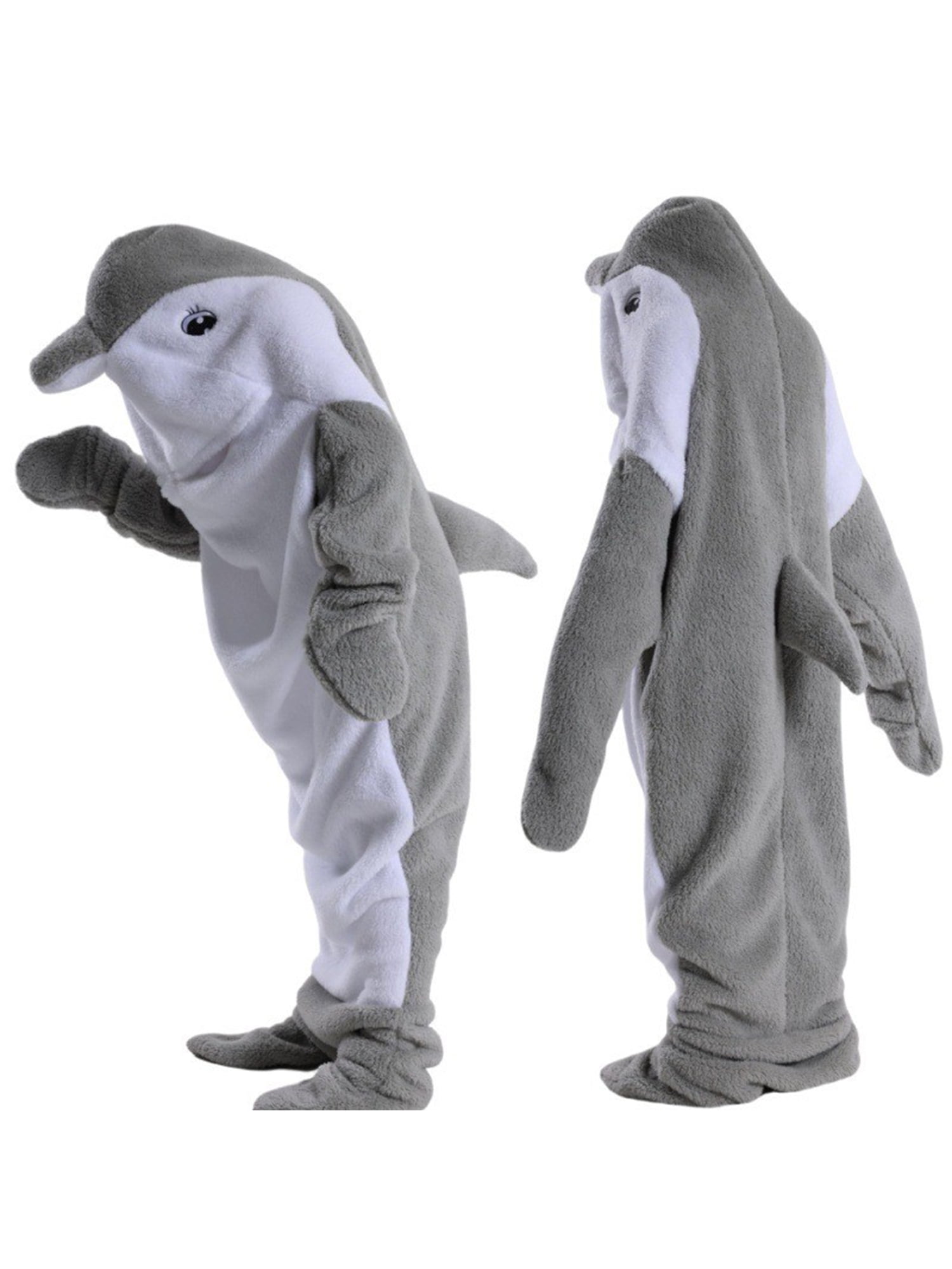 Biezeib Adult Kid Dolphin Costume Fleece Long Sleeve Full Length Footed ...