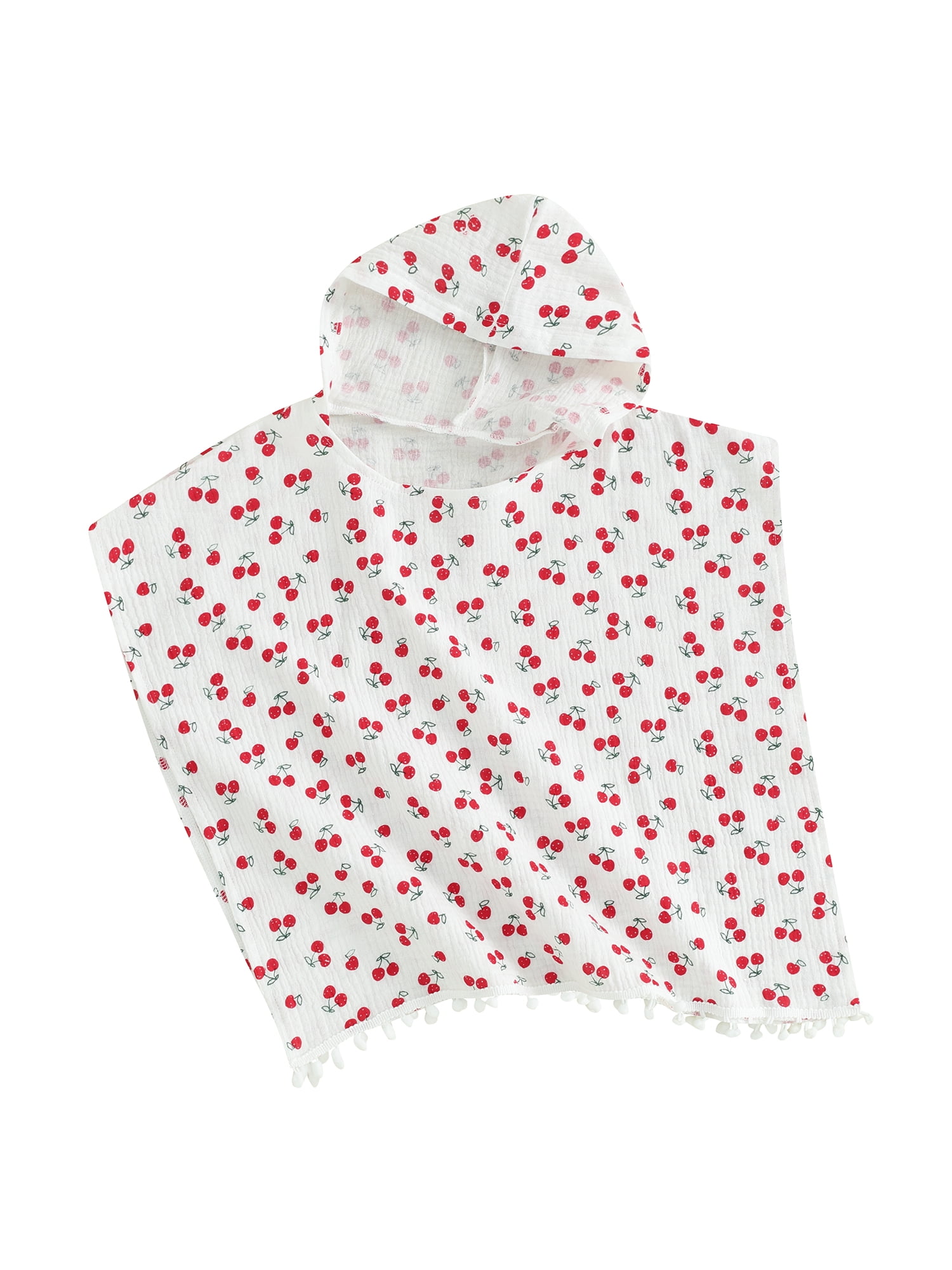 Biezeib Baby Girls Swimsuit Cover up Cherry/Carrot/Cactus Print Hoodie ...