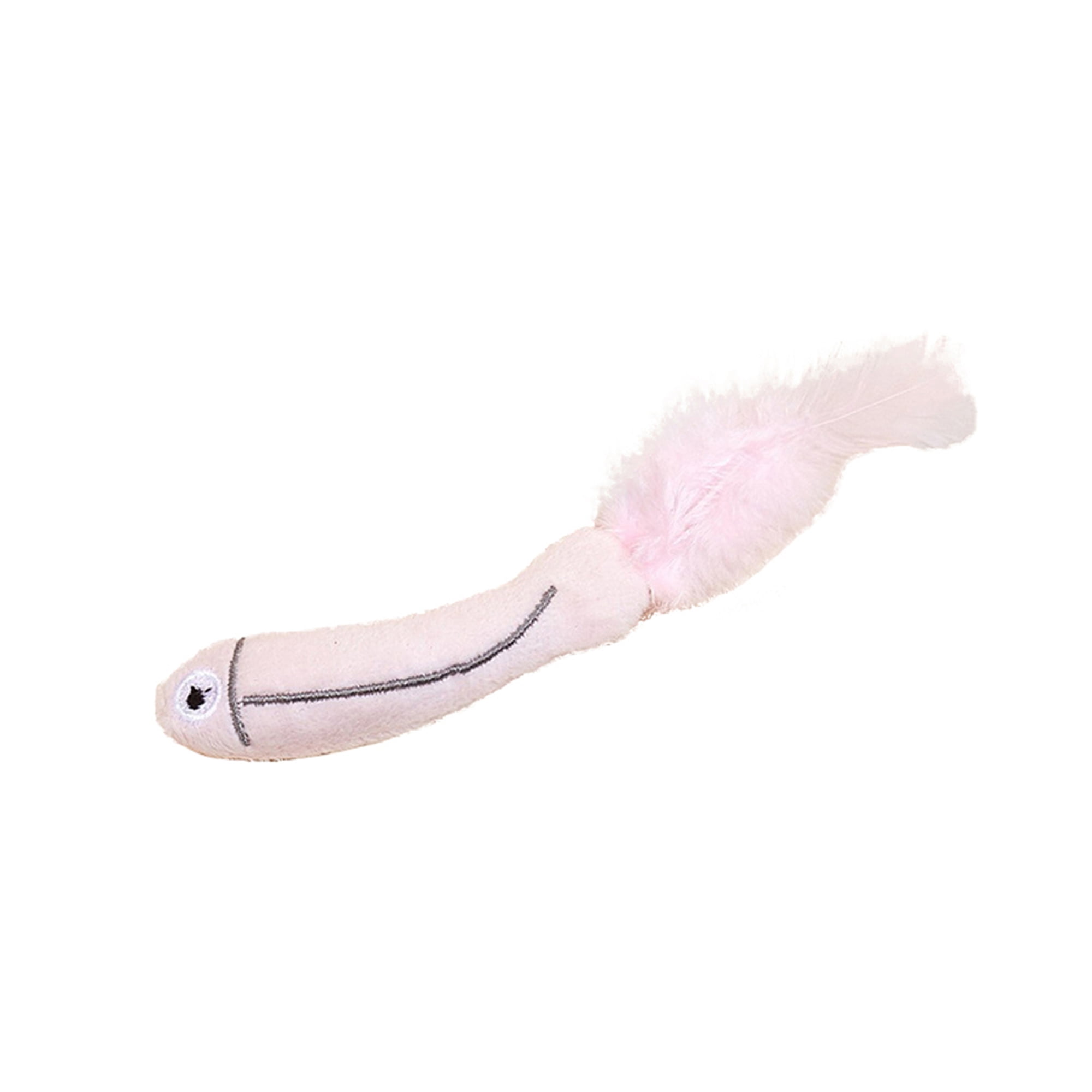 Biezeib Catnip Fish Toy with Feather Tails Soft Plush Fish Cat Kicker ...