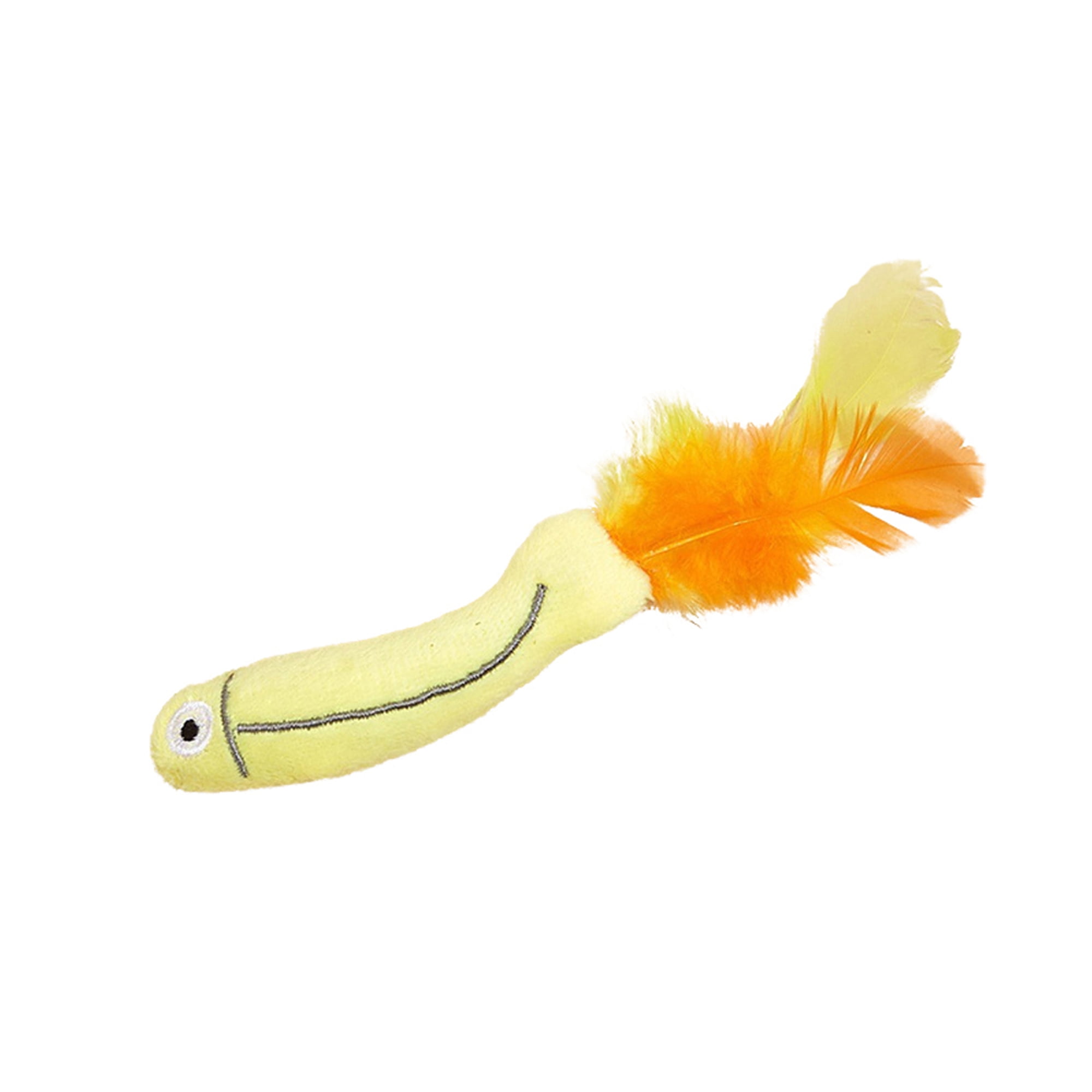 Biezeib Catnip Fish Toy with Feather Tails Soft Plush Fish Cat Kicker ...