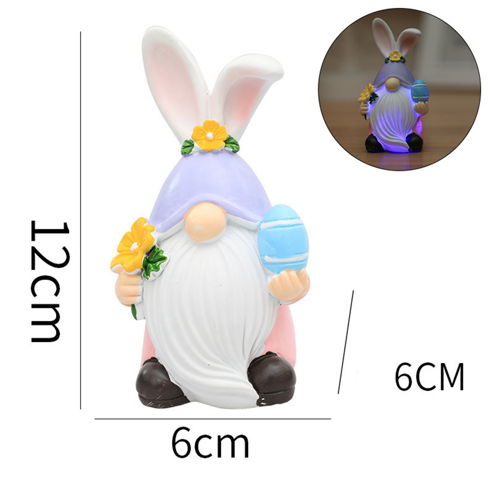 Biezeib Easter Gnomes Decorations, Light Up Bunny Gnomes Figurines with ...