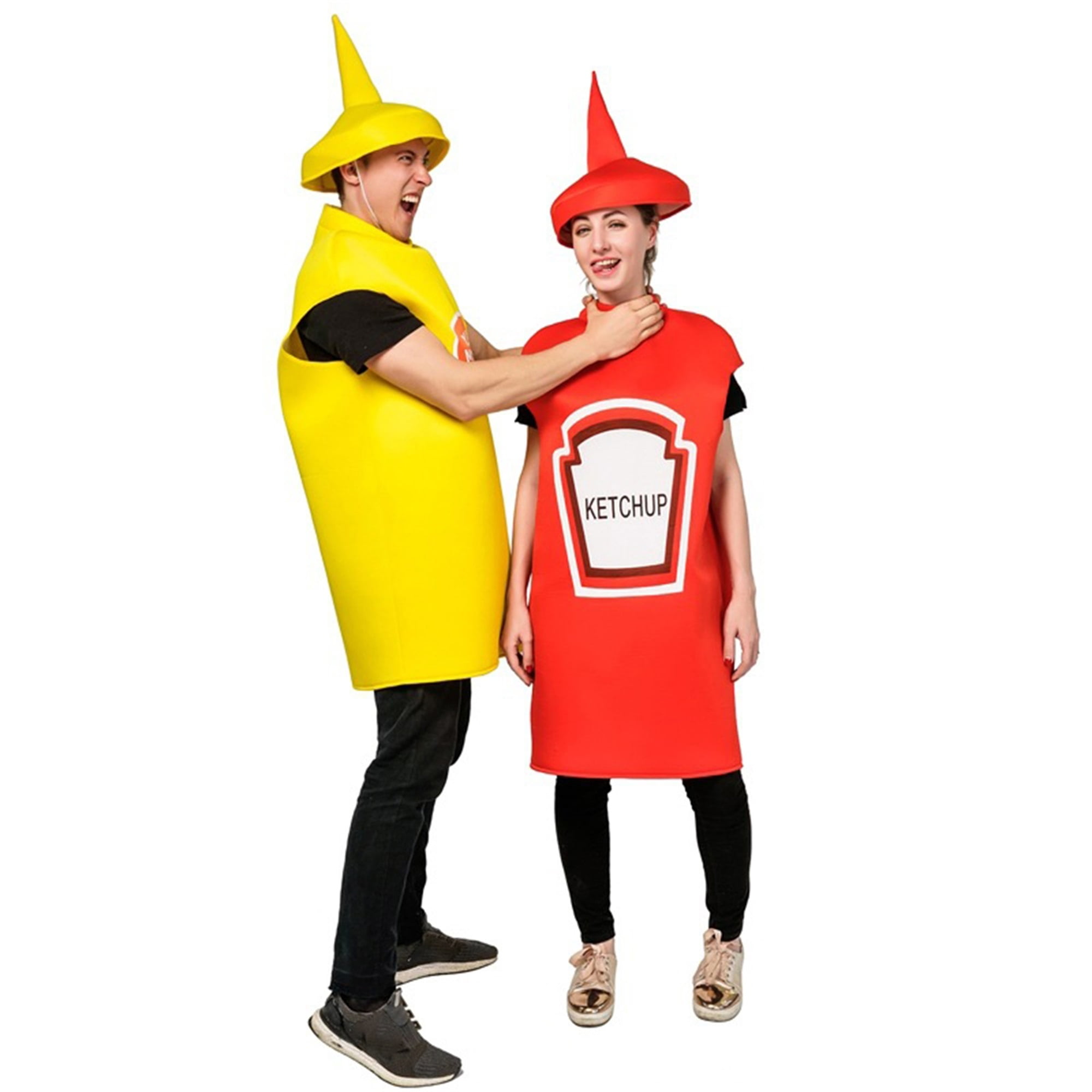 Biezeib Halloween Couple Costumes for Women Funny Ketchup Mustard ...