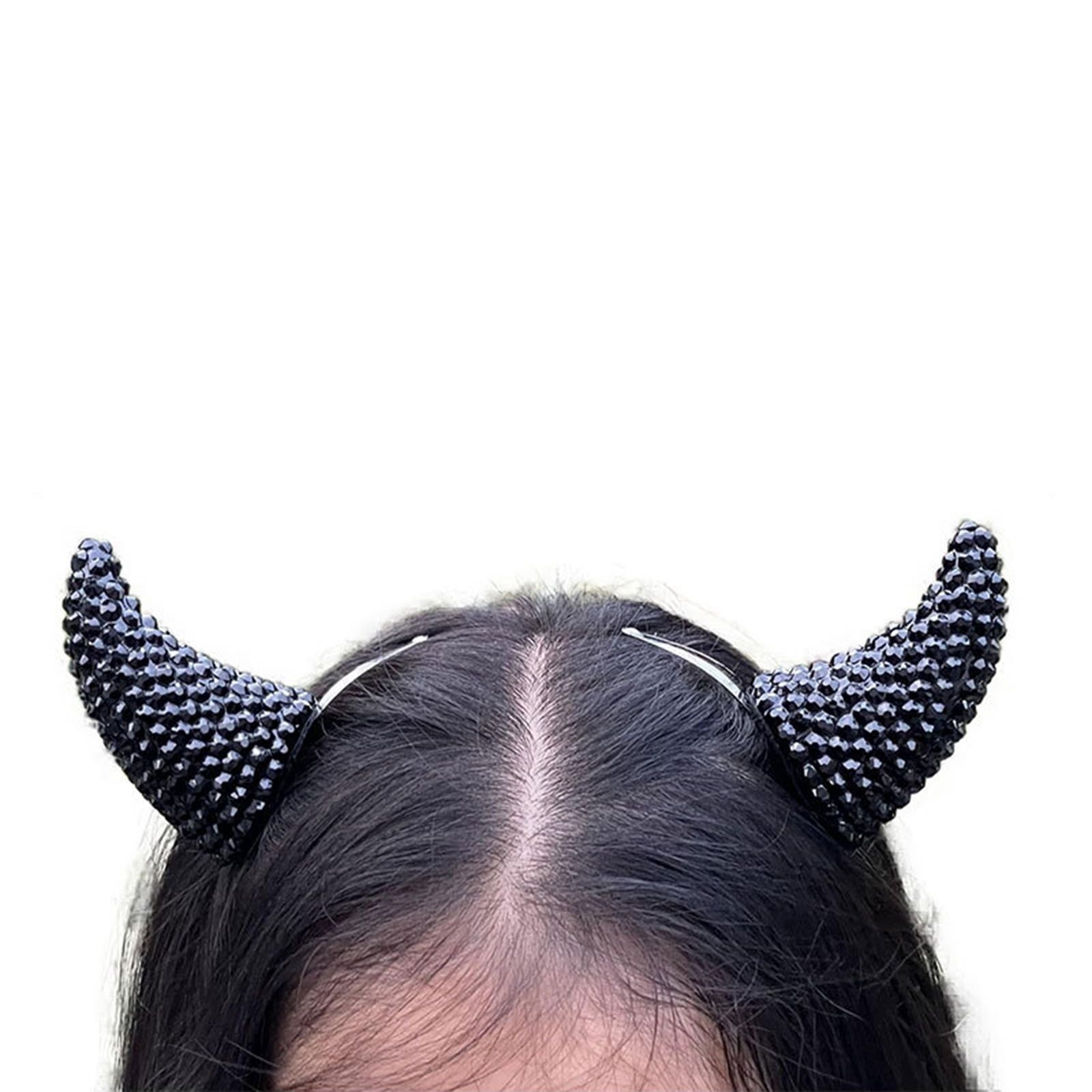 Biezeib Halloween Hair Clips Rhinestone Devil Horns Hair Clips ...
