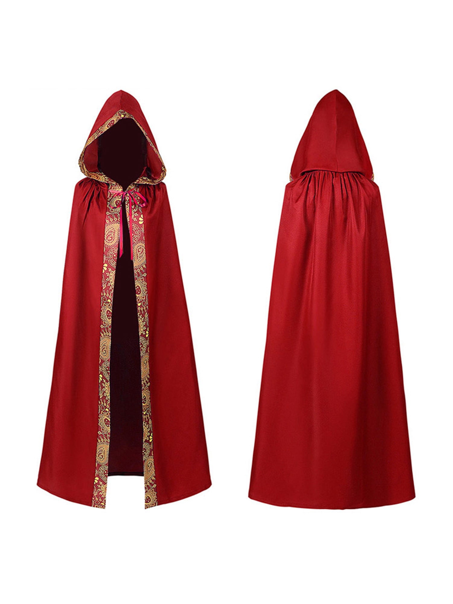 Biezeib Halloween Hooded Cloaks, Medieval Tie-up Long Cape Cosplay ...
