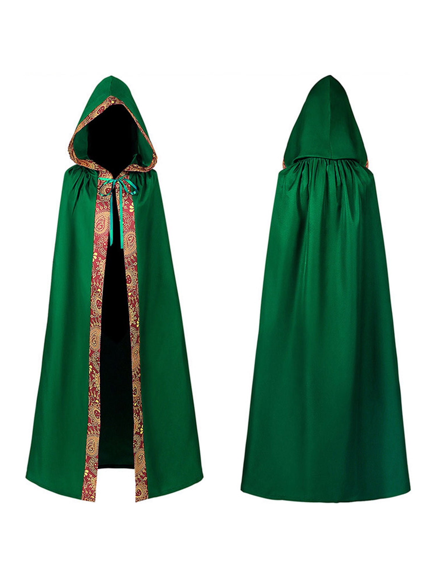 Biezeib Halloween Hooded Cloaks, Medieval Tie-up Long Cape Cosplay ...
