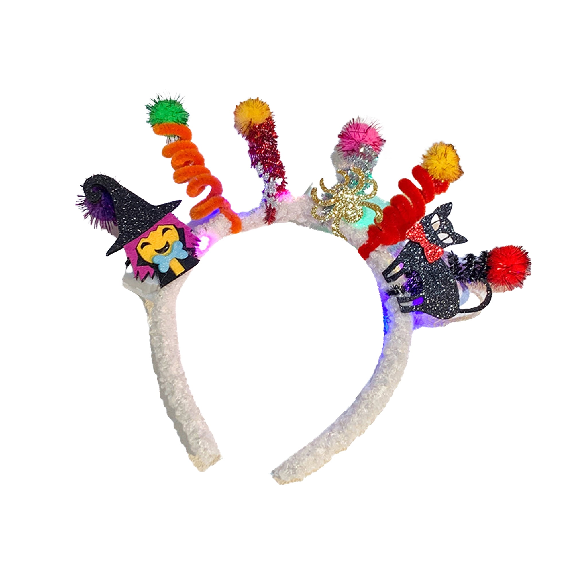 Biezeib Halloween Light Up Costume Headband Cosplay Ghost Pumpkin Witch ...