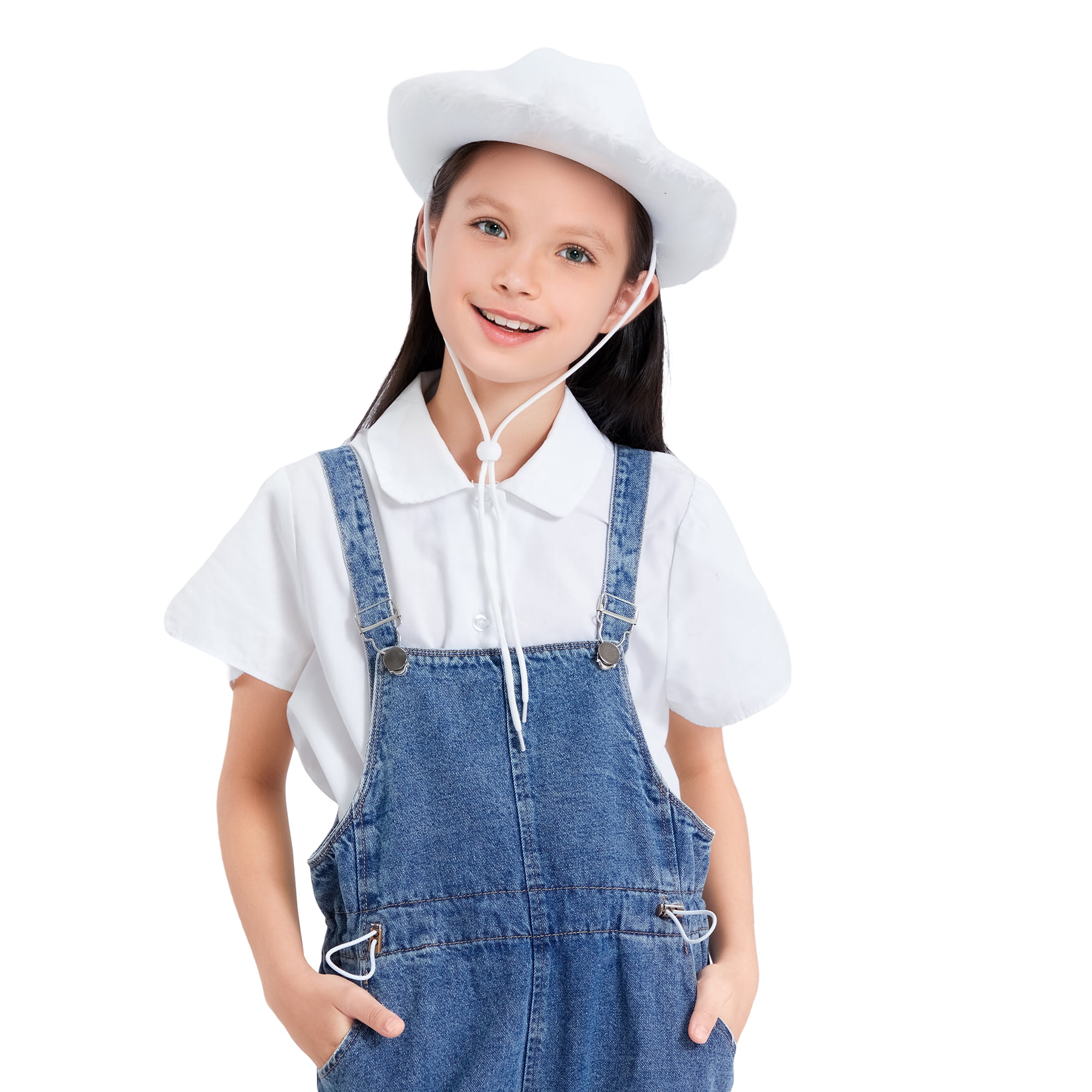 Biezeib Kids Girls Boys Cowboy Hats Wide Brim Western Cowgirl Hat with ...