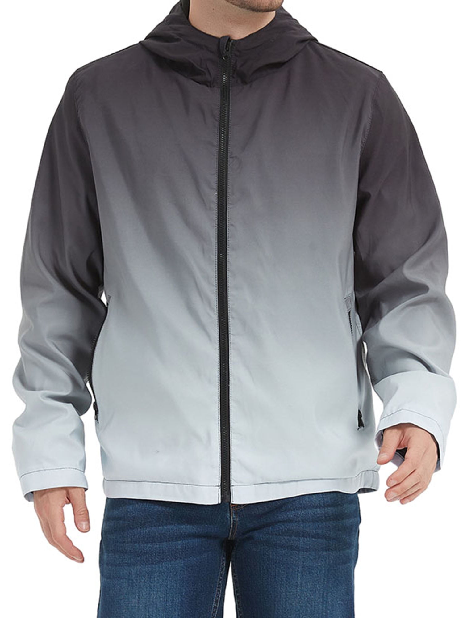 Biezeib Men Light Rain Jacket Waterproof Active Outdoor Trench Raincoat ...